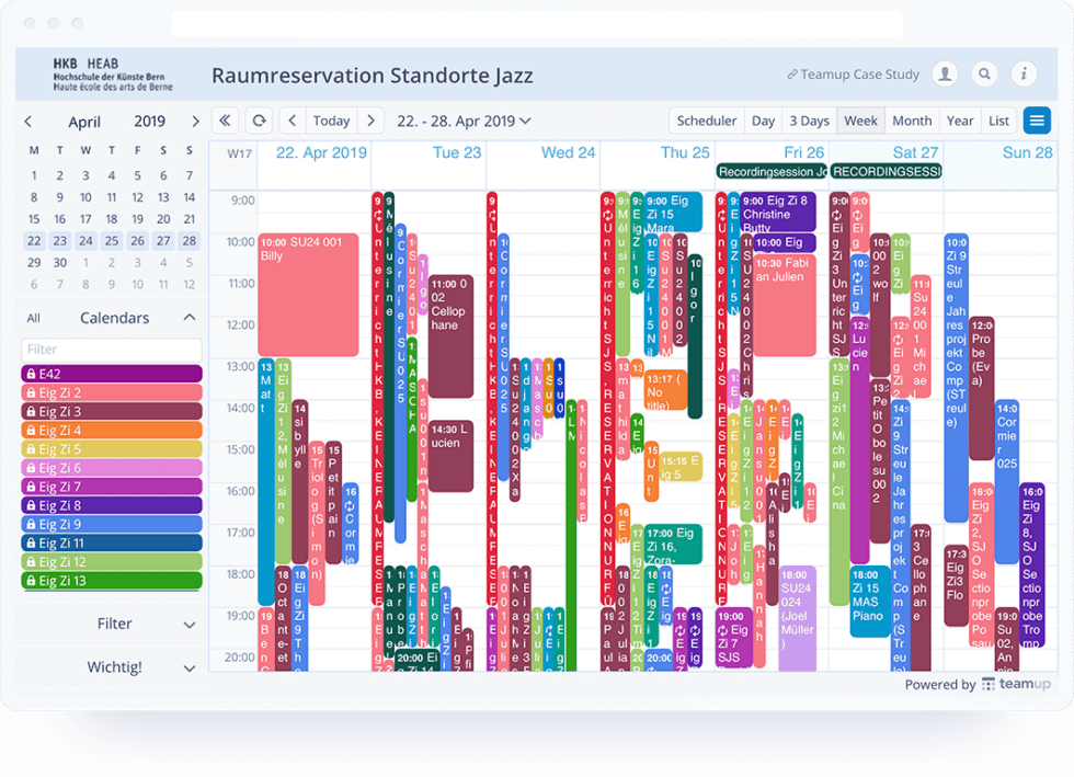 Customizable shared calendar for business