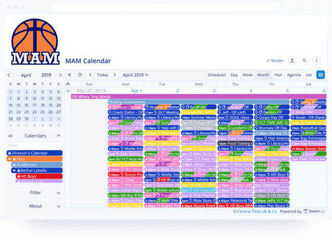 Customizable shared calendar for business