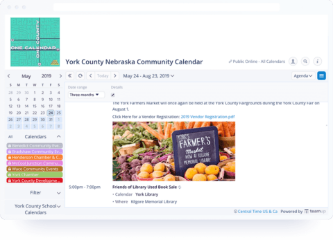 Customizable shared calendar for business