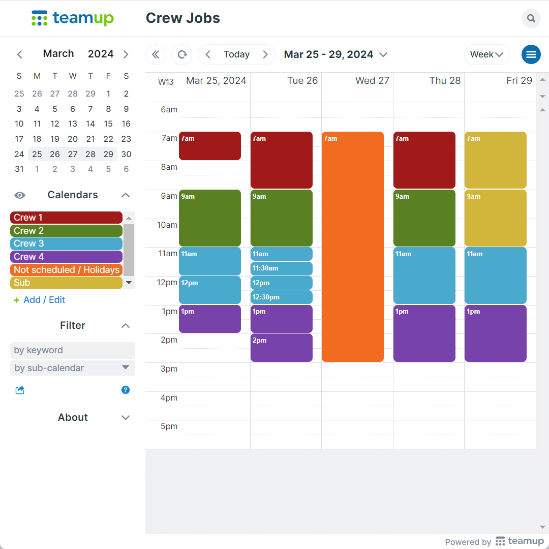 Calendar Template for Construction - Keep crews and job information ...