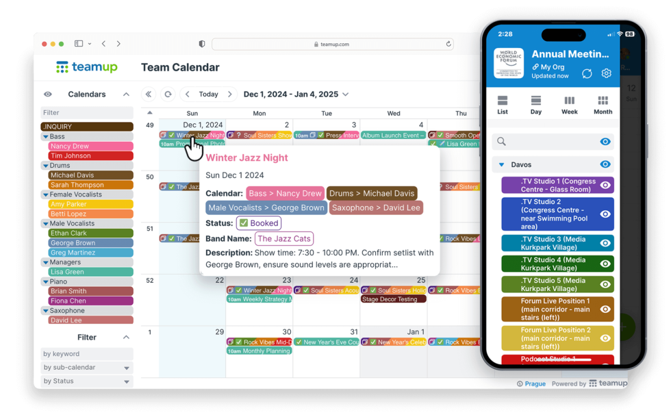 Customizable shared calendar for business